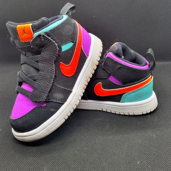 Jordan | Shoes | 7c Jordan Mid Black Multi Ar635283 Velcro Closure ...